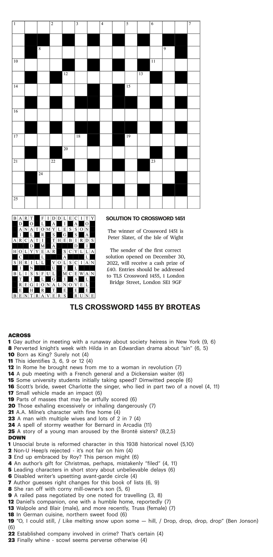 Crossword 1455 | TLS